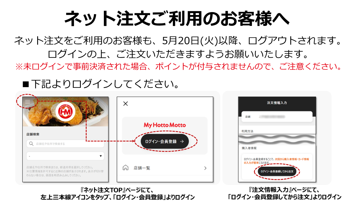重要なお知らせ(追加のご案内)｜My HottoMotto｜ほっともっと